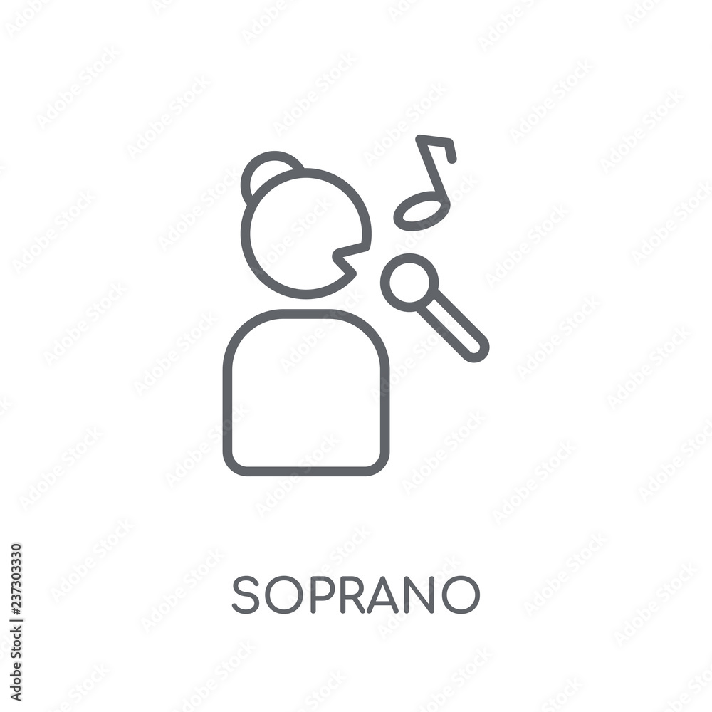 Soprano linear icon. Modern outline Soprano logo concept on white ...
