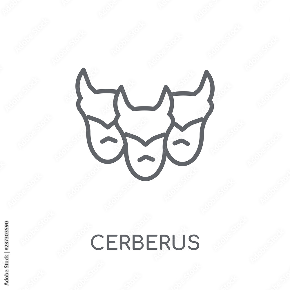 Cerberus linear icon. Modern outline Cerberus logo concept on white ...