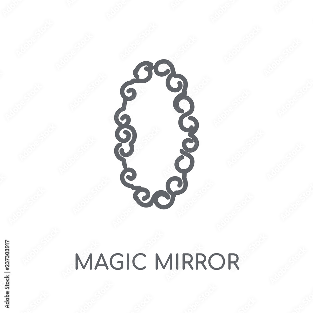 Magic mirror linear icon. Modern outline Magic mirror logo concept on ...