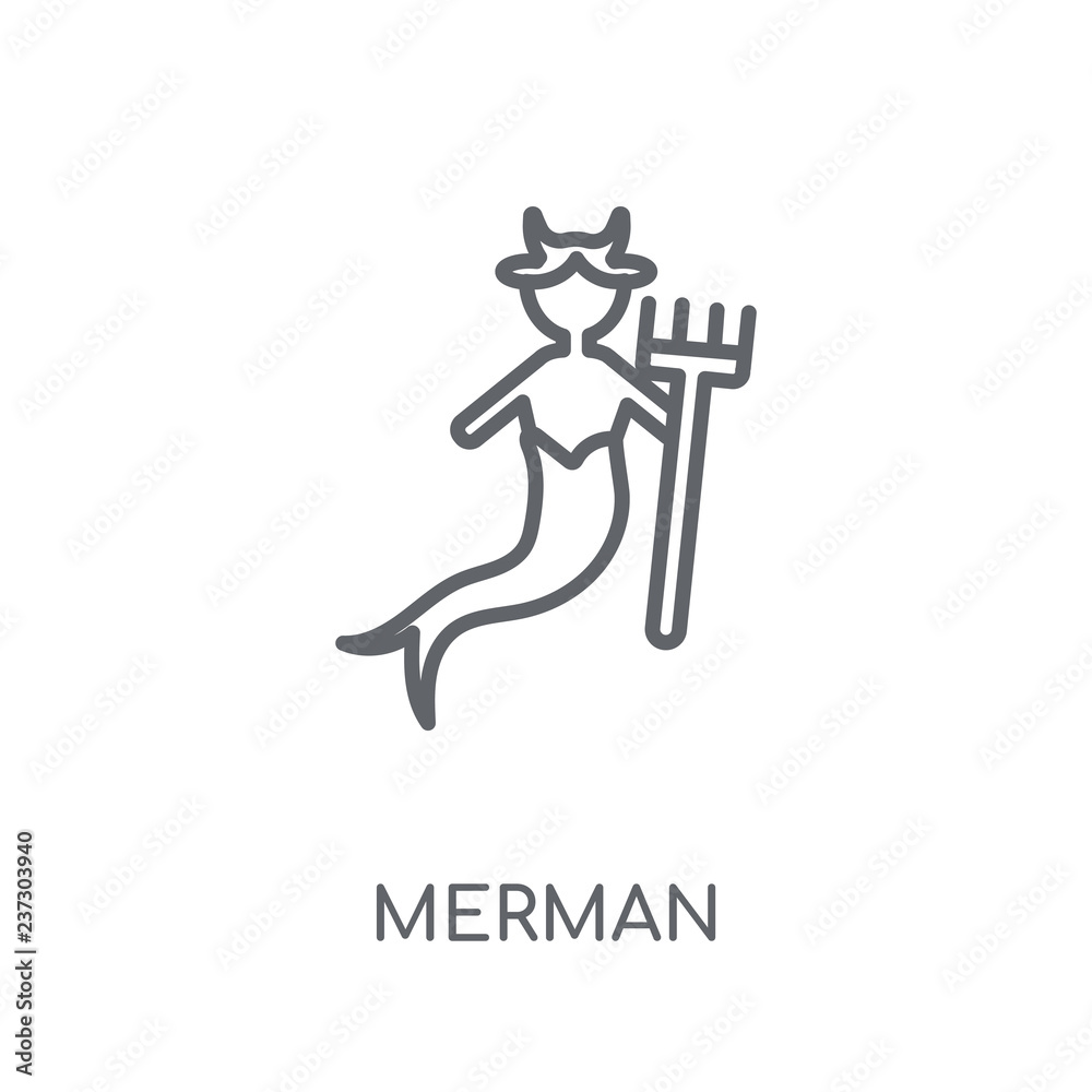 Merman linear icon. Modern outline Merman logo concept on white ...