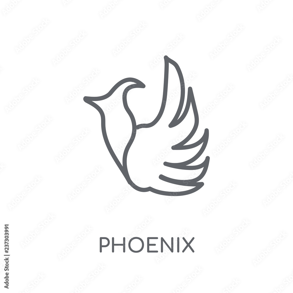 Phoenix linear icon. Modern outline Phoenix logo concept on white ...