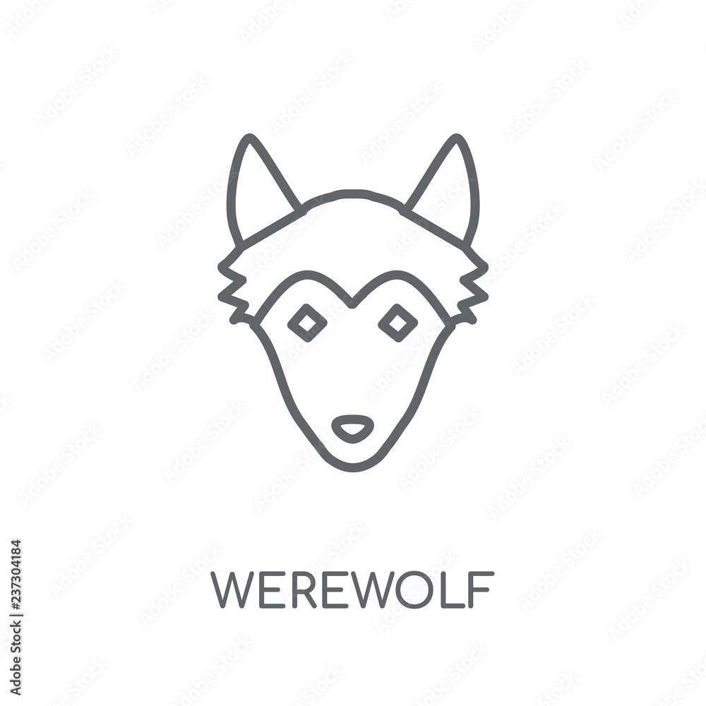 Werewolf linear icon. Modern outline Werewolf logo concept on white ...