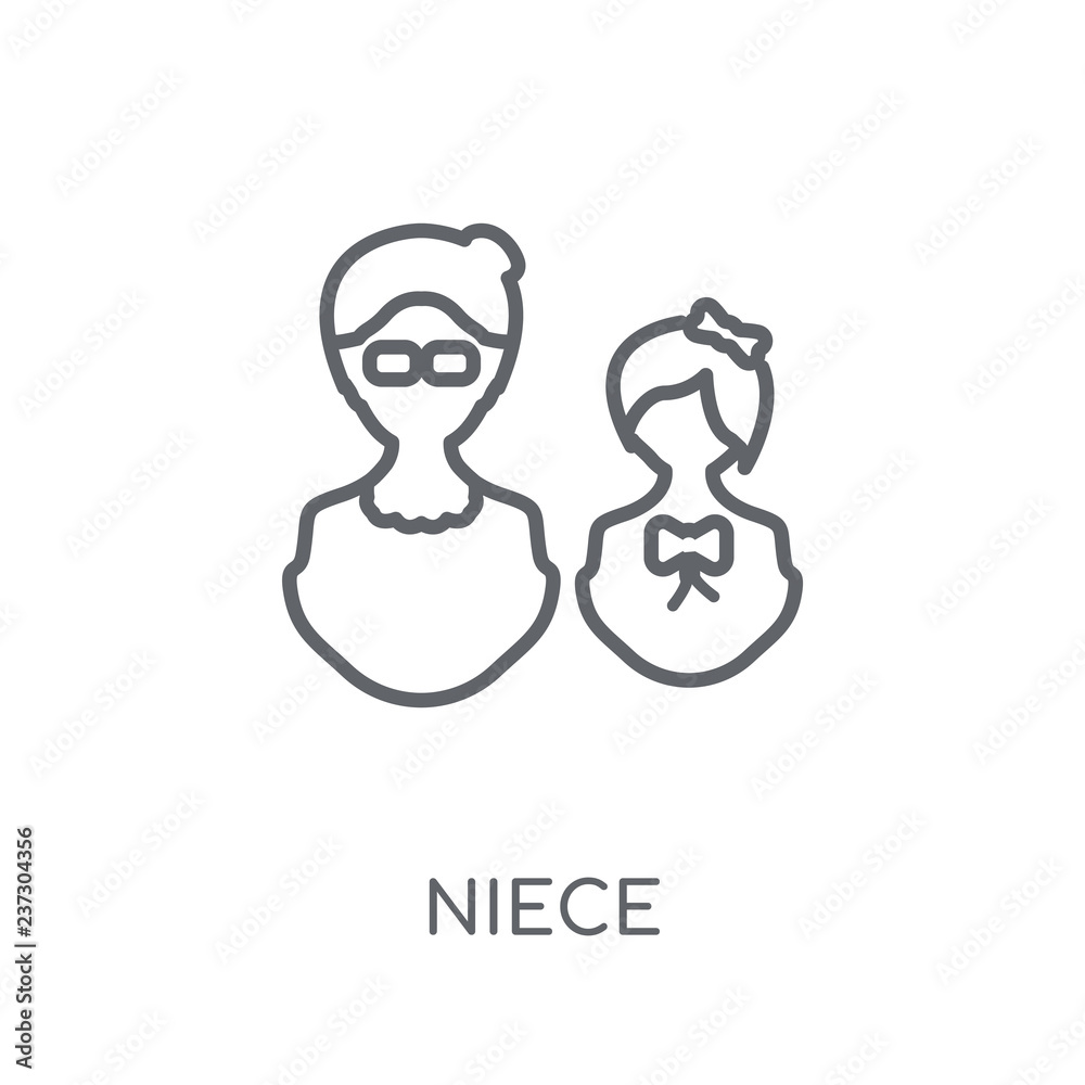 niece linear icon. Modern outline niece logo concept on white ...