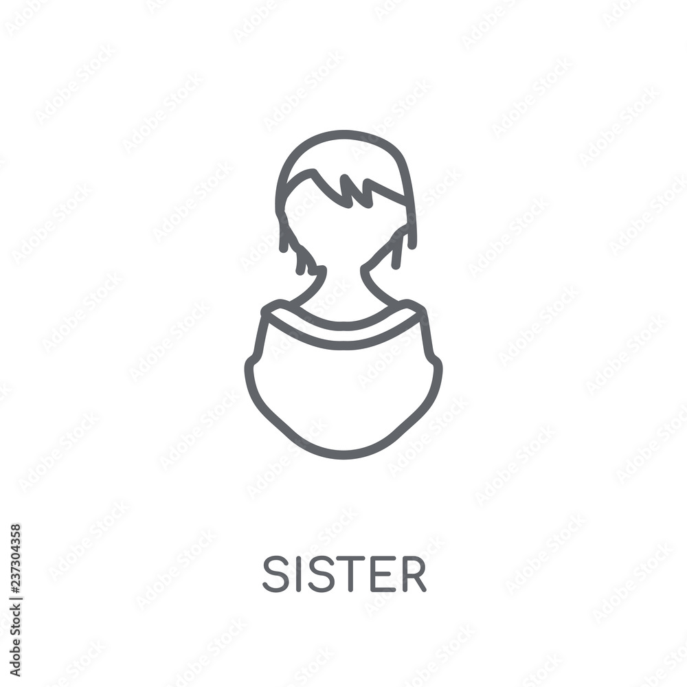 sister linear icon. Modern outline sister logo concept on white ...