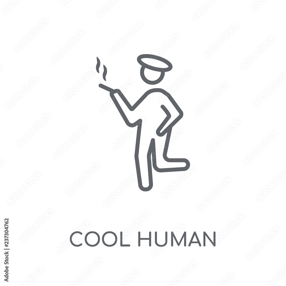 cool human linear icon. Modern outline cool human logo concept on white ...
