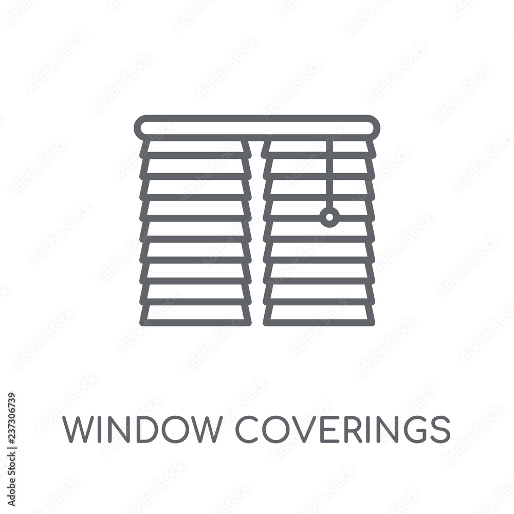 Window coverings linear icon. Modern outline Window coverings logo ...
