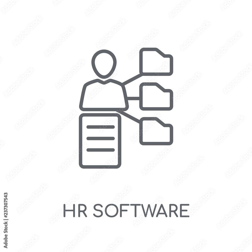 hr software linear icon. Modern outline hr software logo concept on ...