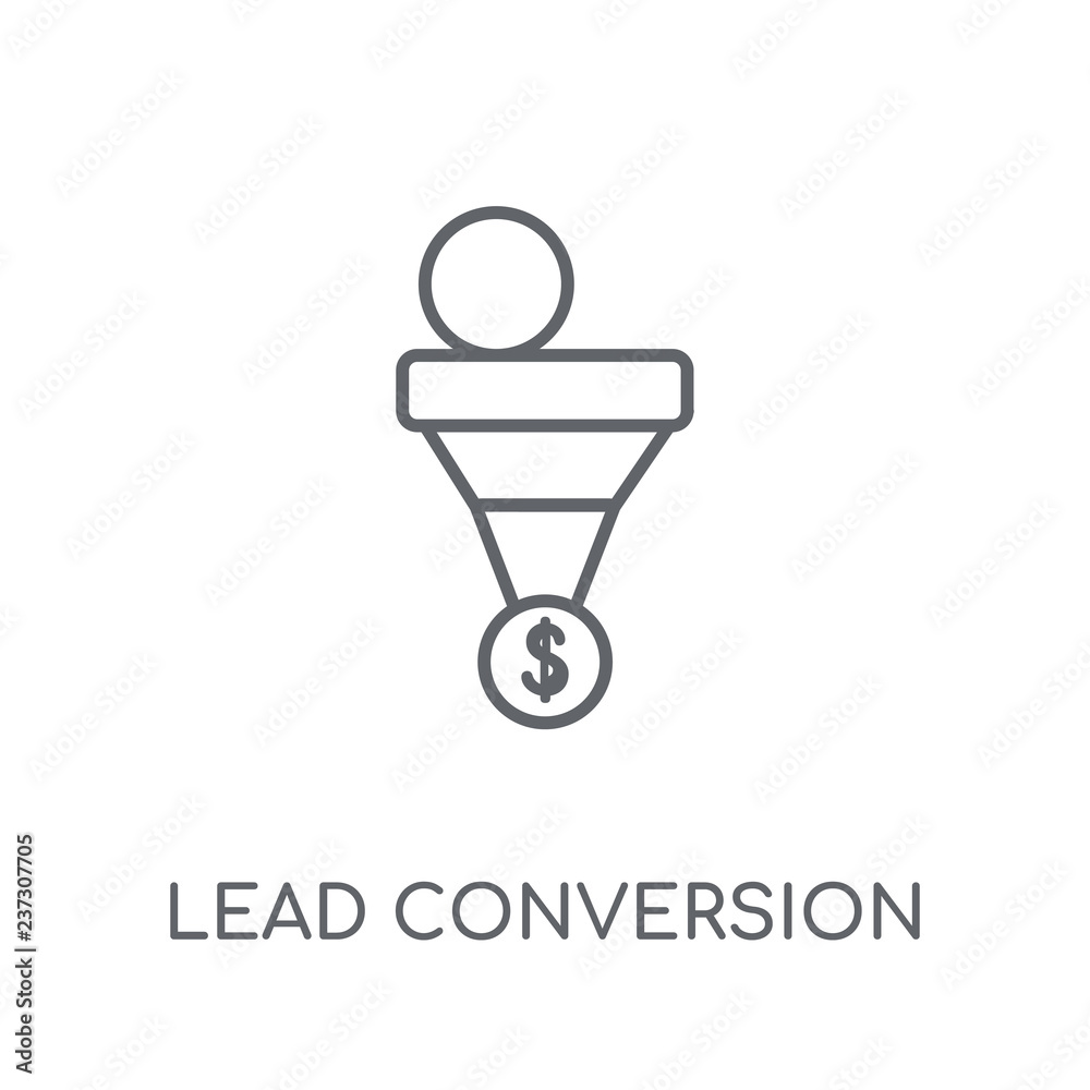 lead conversion linear icon. Modern outline lead conversion logo ...