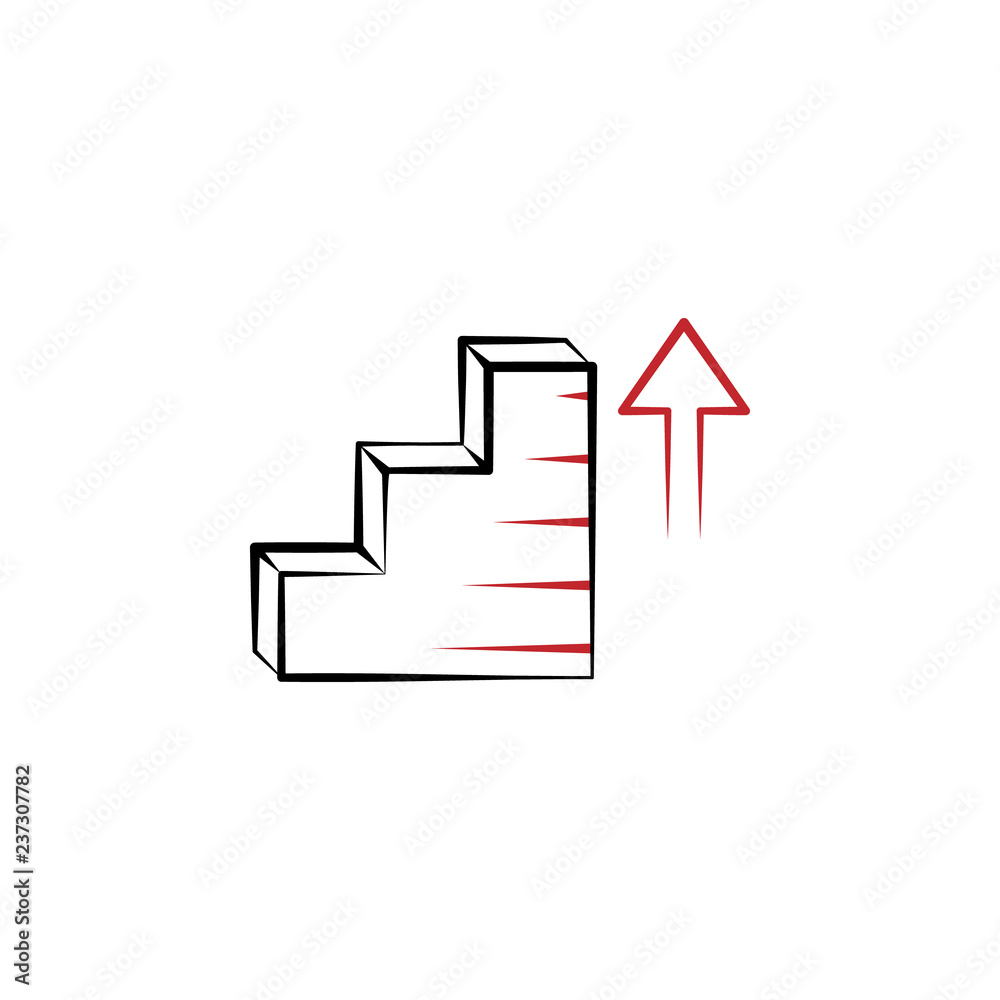 Motivation, goals, stairs, up arrow 2 colored line icon. Simple colored ...
