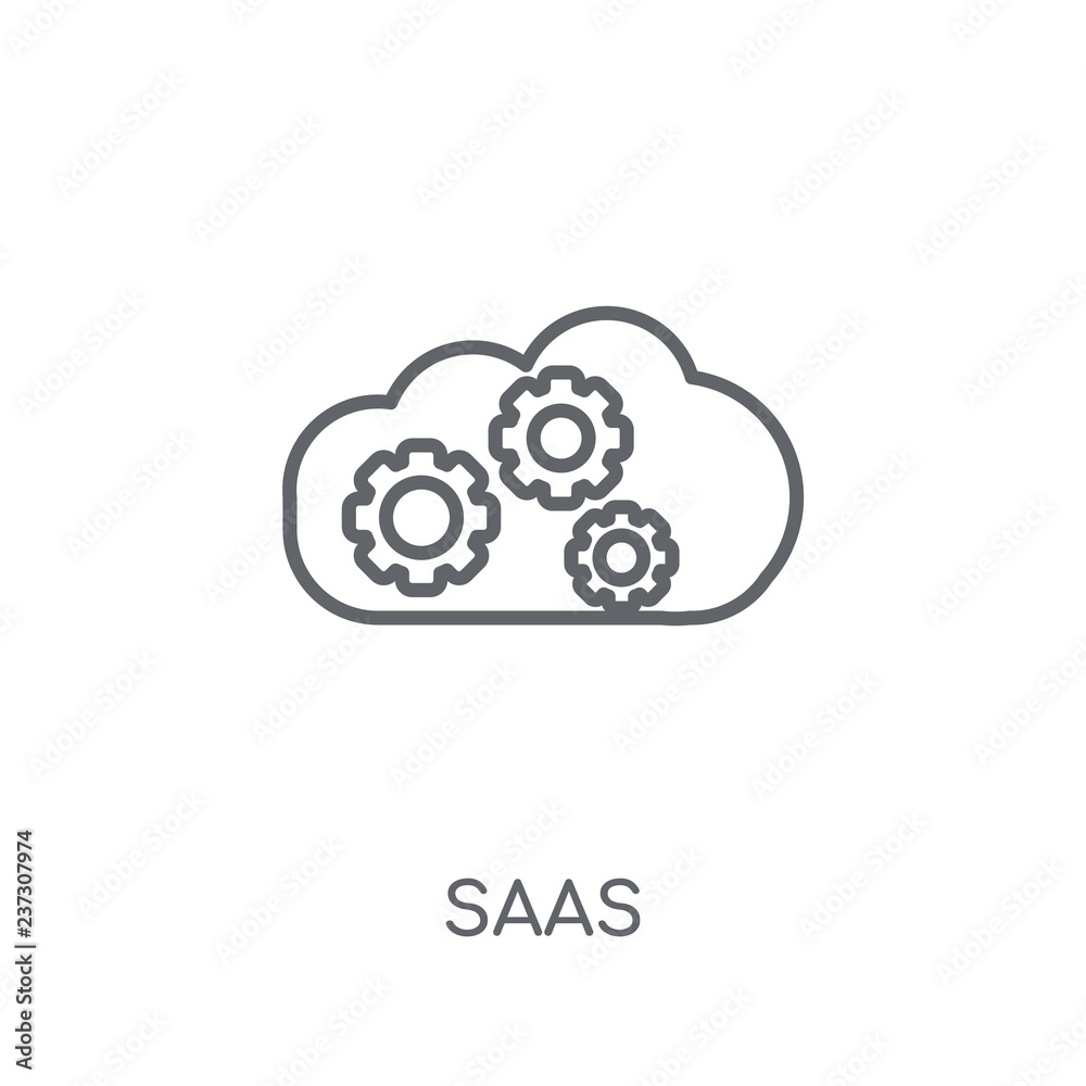 saas linear icon. Modern outline saas logo concept on white background ...