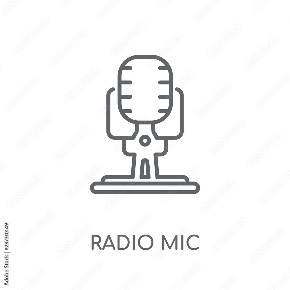 Radio Mic linear icon. Modern outline Radio Mic logo concept on white ...