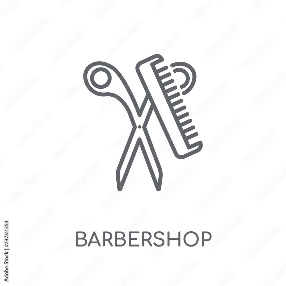 Barbershop linear icon. Modern outline Barbershop logo concept on white ...