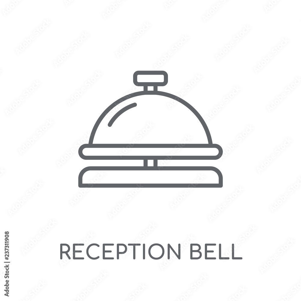 Reception bell linear icon. Modern outline Reception bell logo concept ...