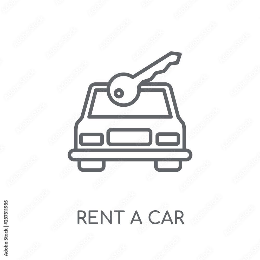 Rent a car linear icon. Modern outline Rent a car logo concept on white ...