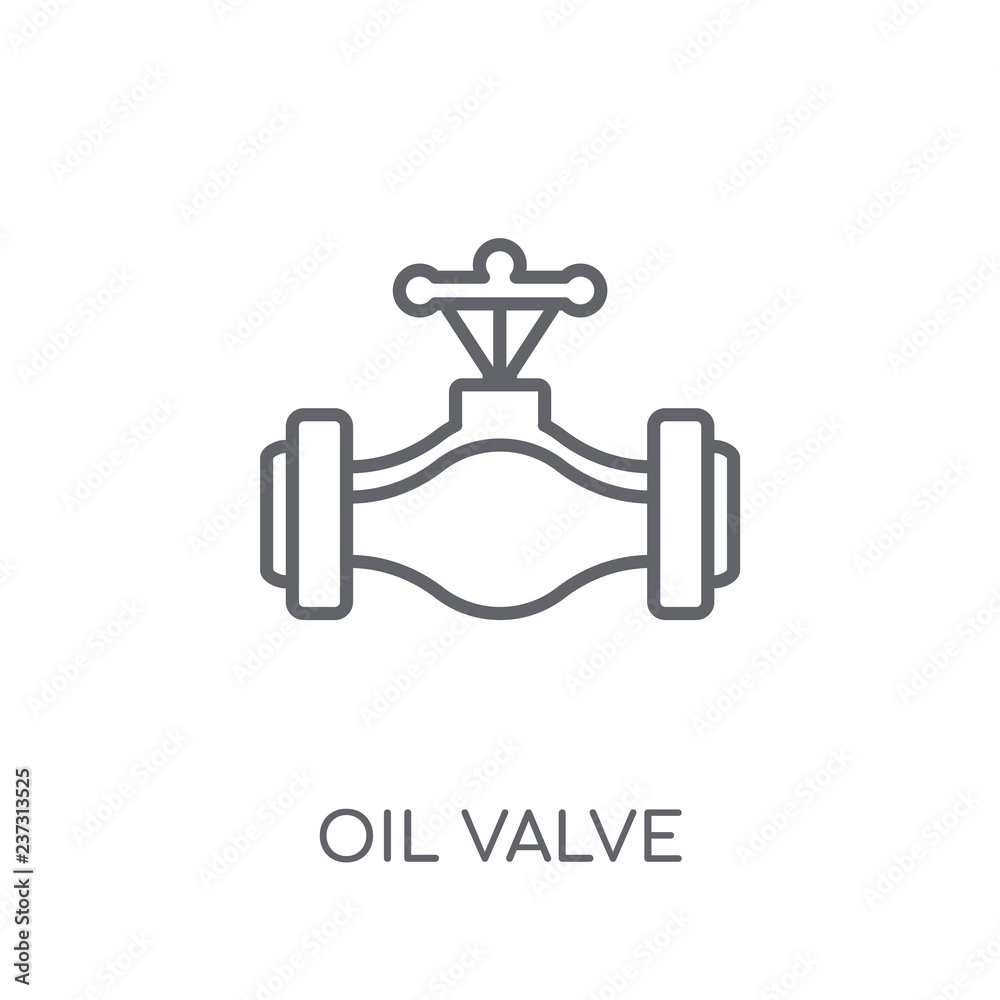 Oil valve linear icon. Modern outline Oil valve logo concept on white ...