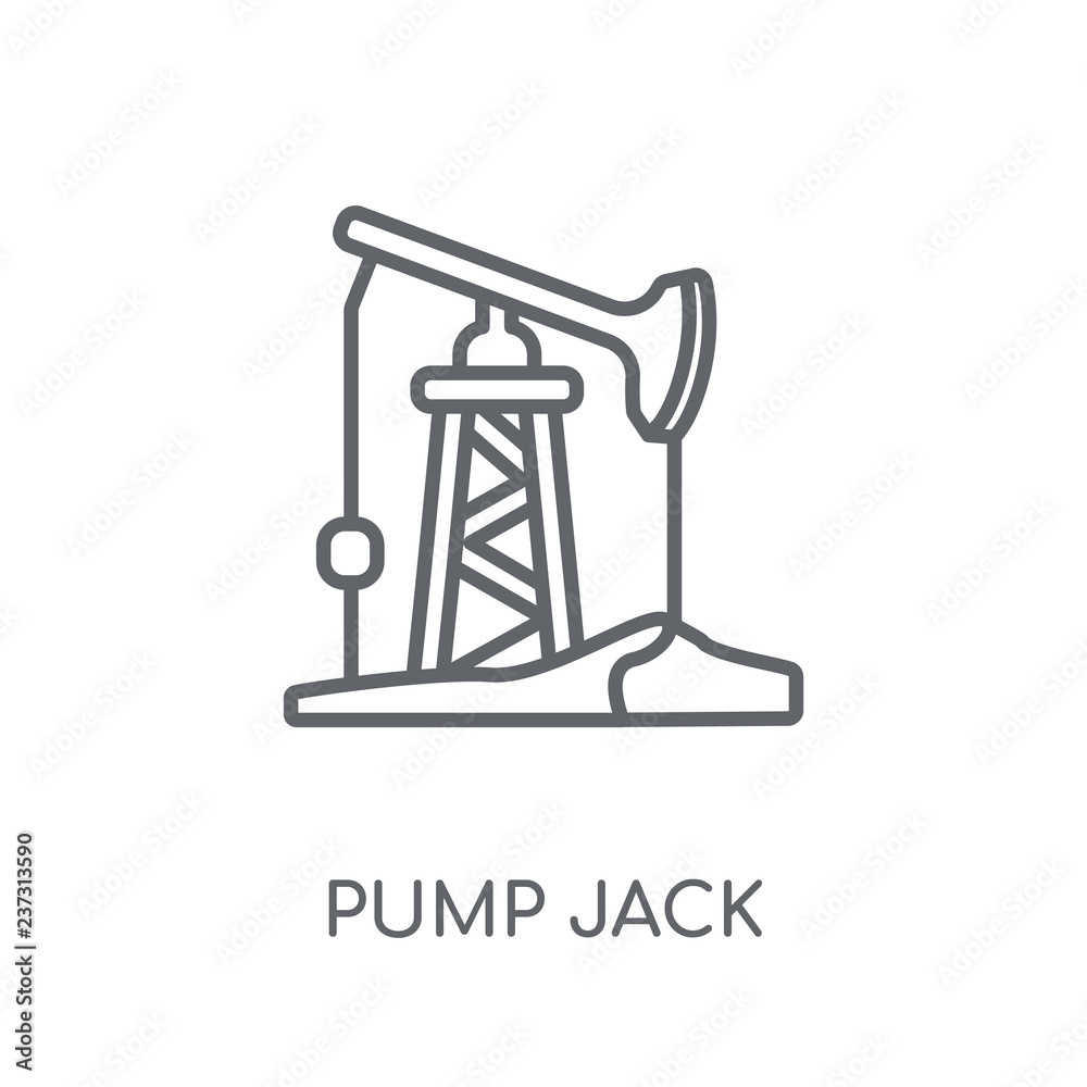 Pump jack linear icon. Modern outline Pump jack logo concept on white ...