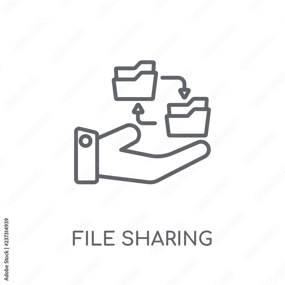 File sharing linear icon. Modern outline File sharing logo concept on ...