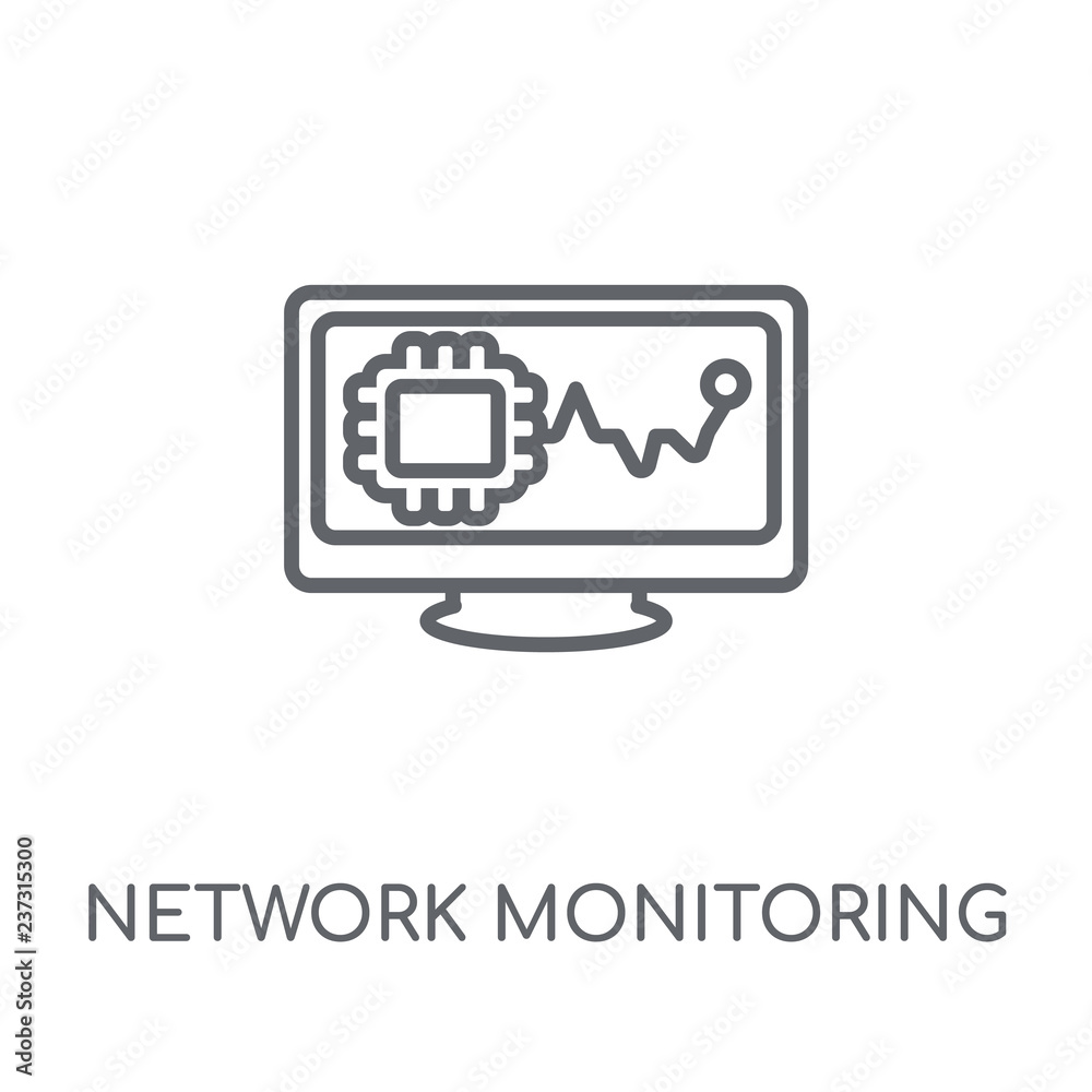 network Monitoring linear icon. Modern outline network Monitoring logo ...
