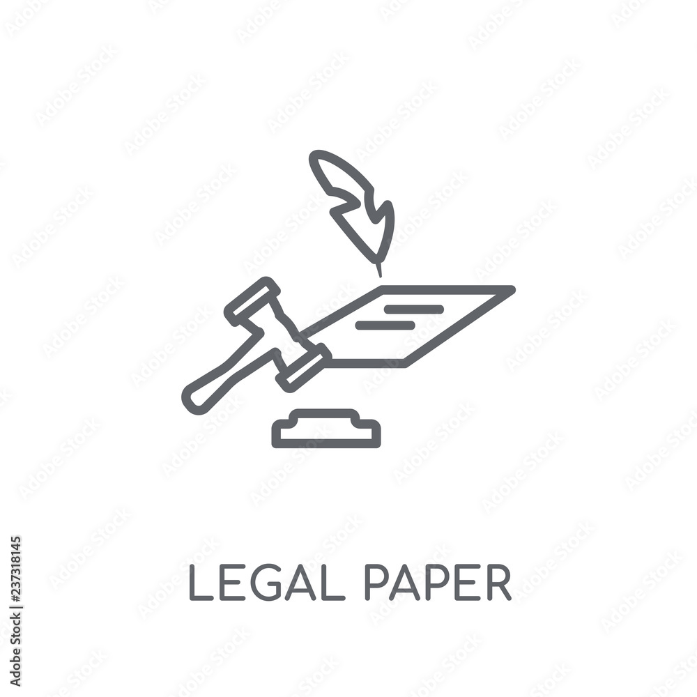 Legal Paper Linear Icon Modern Outline Legal Paper Logo Concept On legal-paper-linear-icon-modern-outline-legal-paper-logo-concept-on