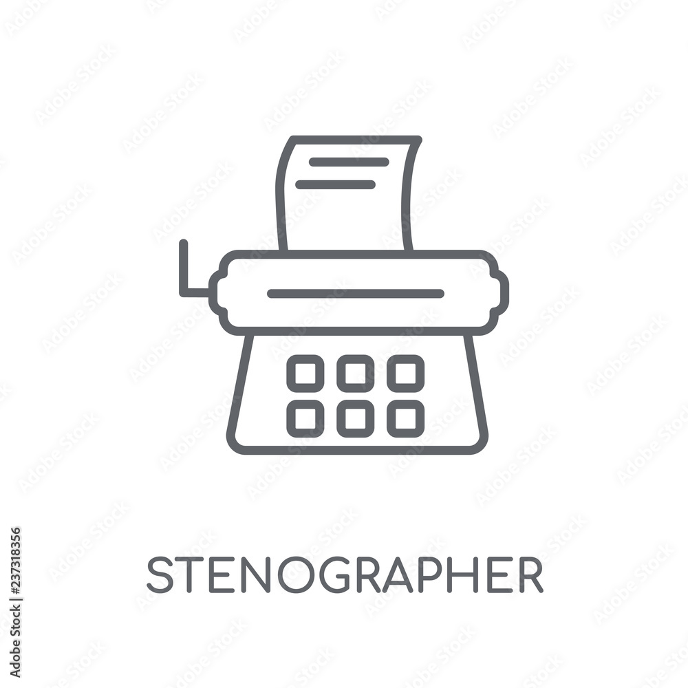 Stenographer linear icon. Modern outline Stenographer logo concept on ...