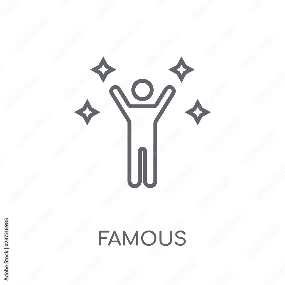 Famous linear icon. Modern outline Famous logo concept on white ...