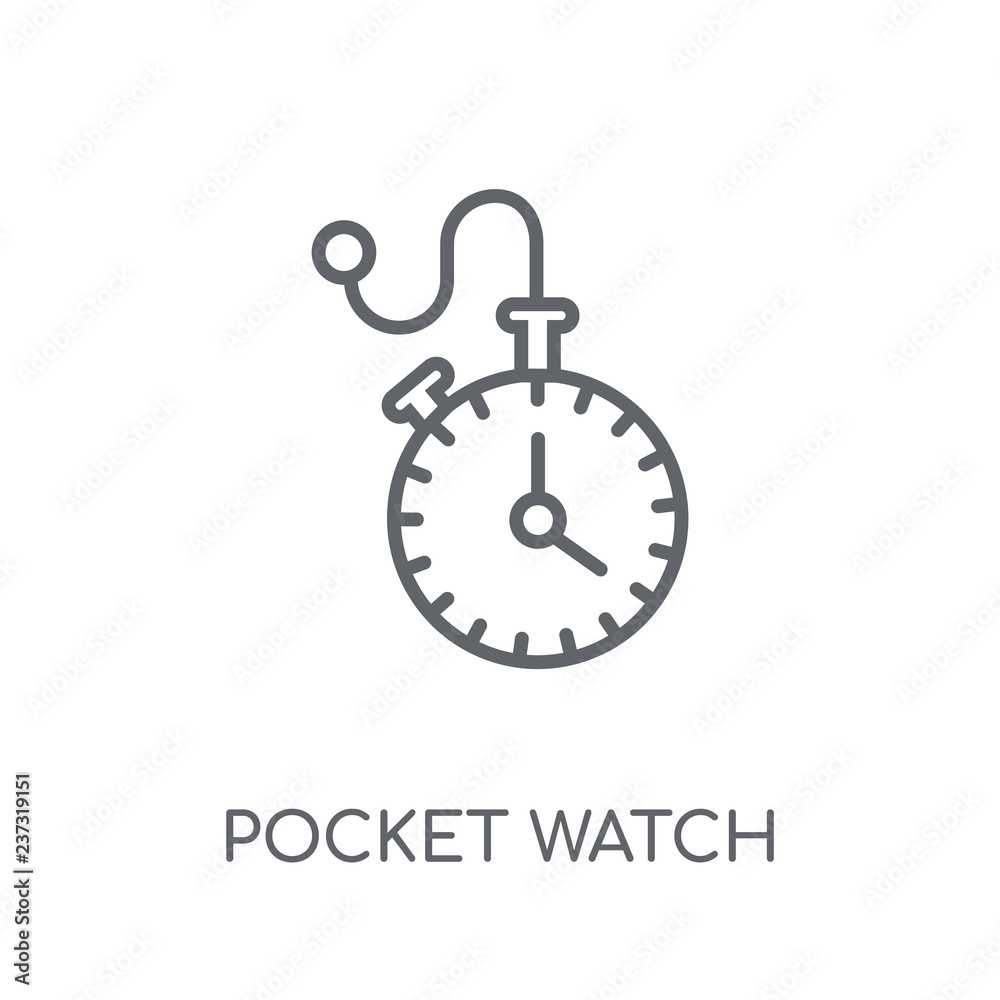 Pocket watch linear icon. Modern outline Pocket watch logo concept on ...