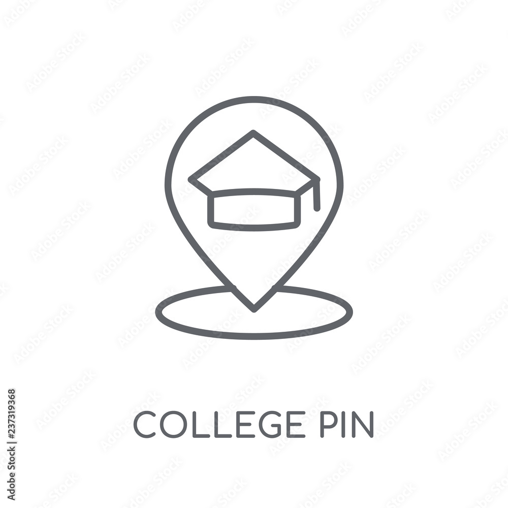 College Pin linear icon. Modern outline College Pin logo concept on ...