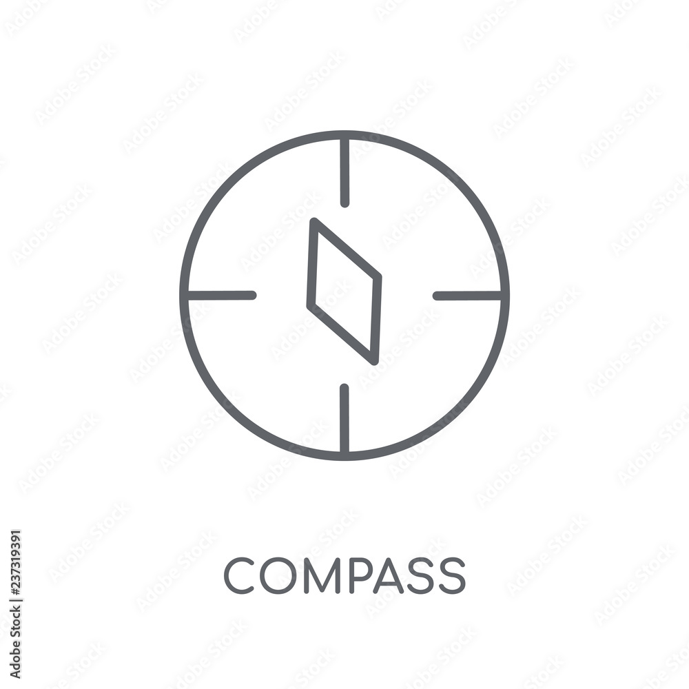 Compass linear icon. Modern outline Compass logo concept on white ...