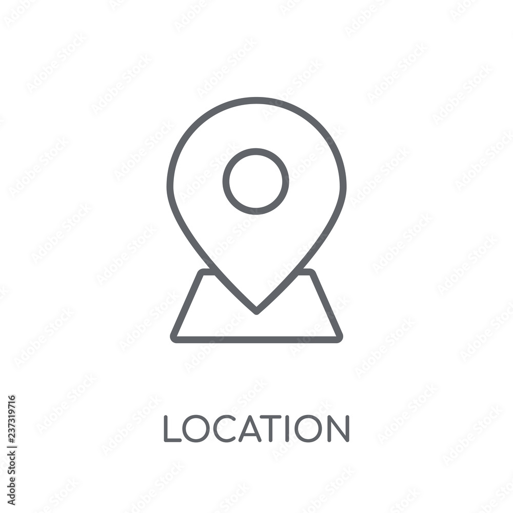 Location linear icon. Modern outline Location logo concept on white ...