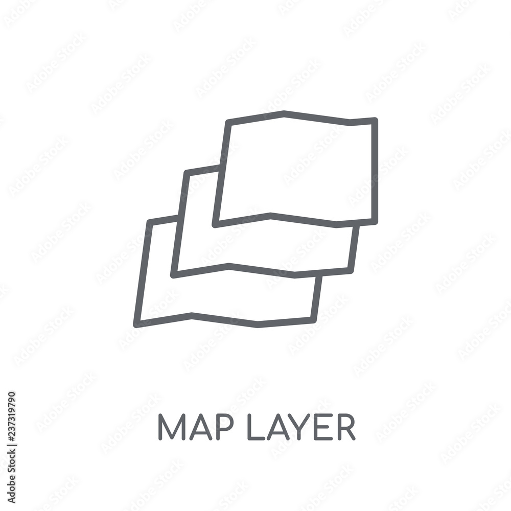 Map Layer linear icon. Modern outline Map Layer logo concept on white ...