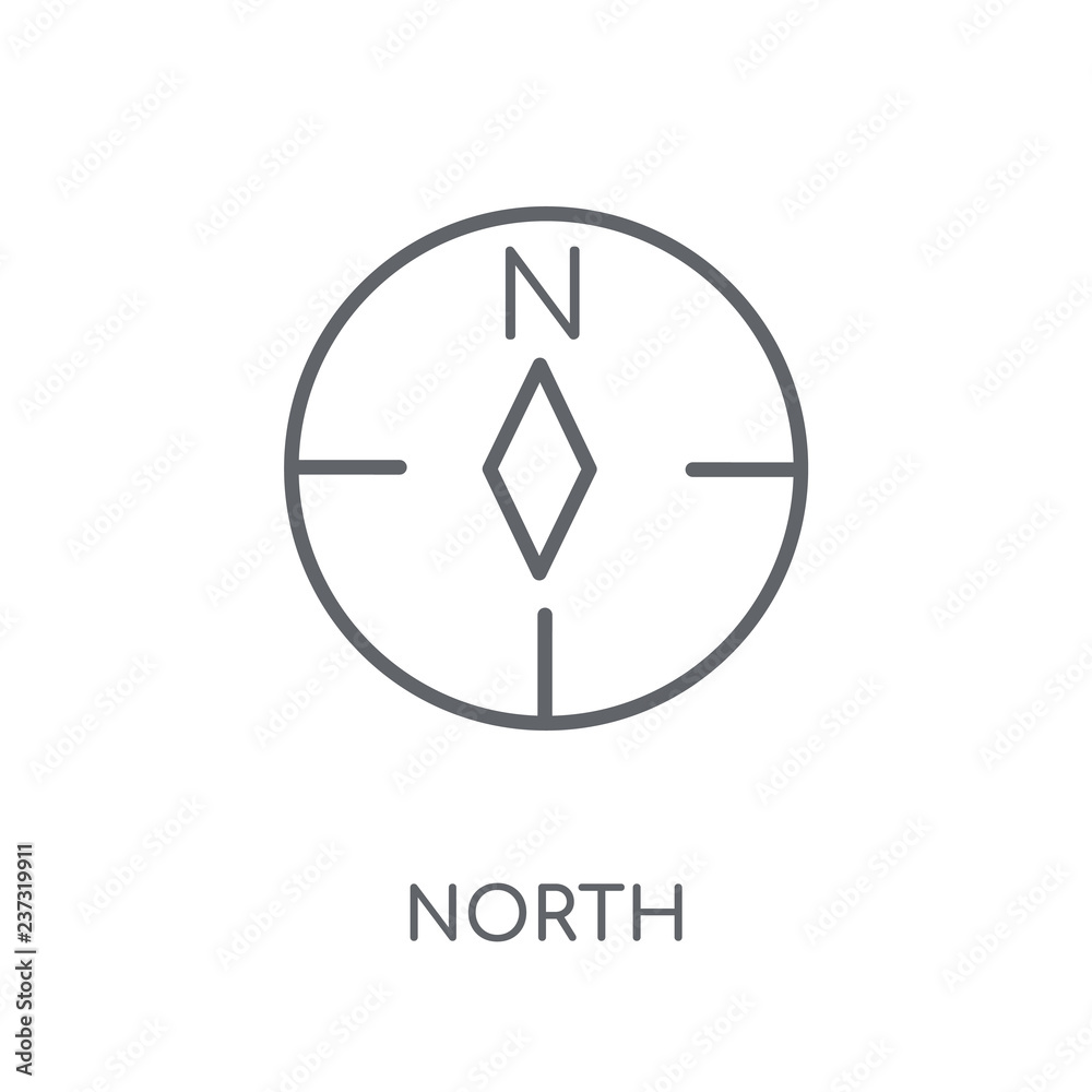 North linear icon. Modern outline North logo concept on white ...