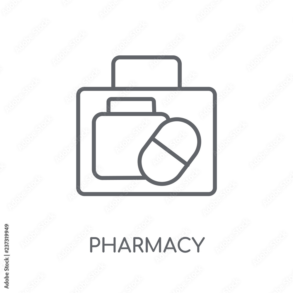 Pharmacy Sign linear icon. Modern outline Pharmacy Sign logo concept on ...
