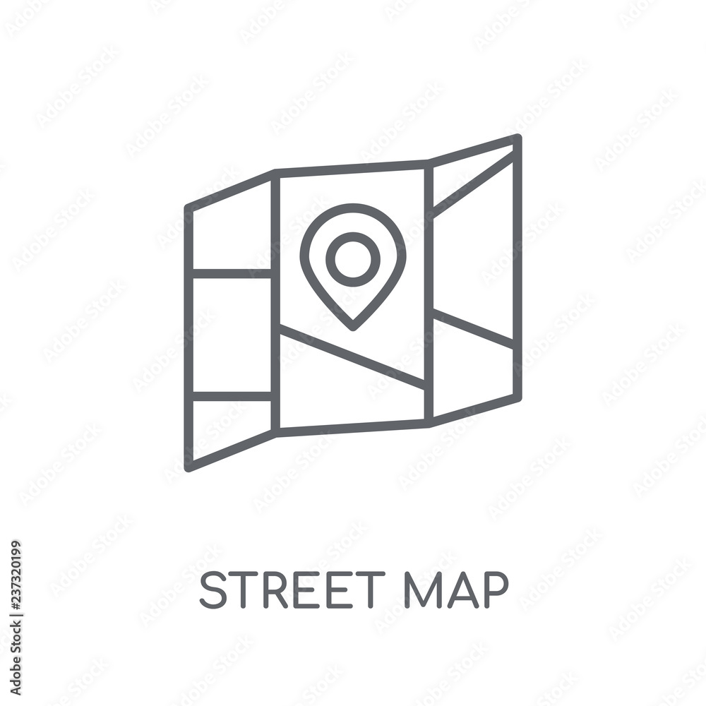 Street Map linear icon. Modern outline Street Map logo concept on white ...