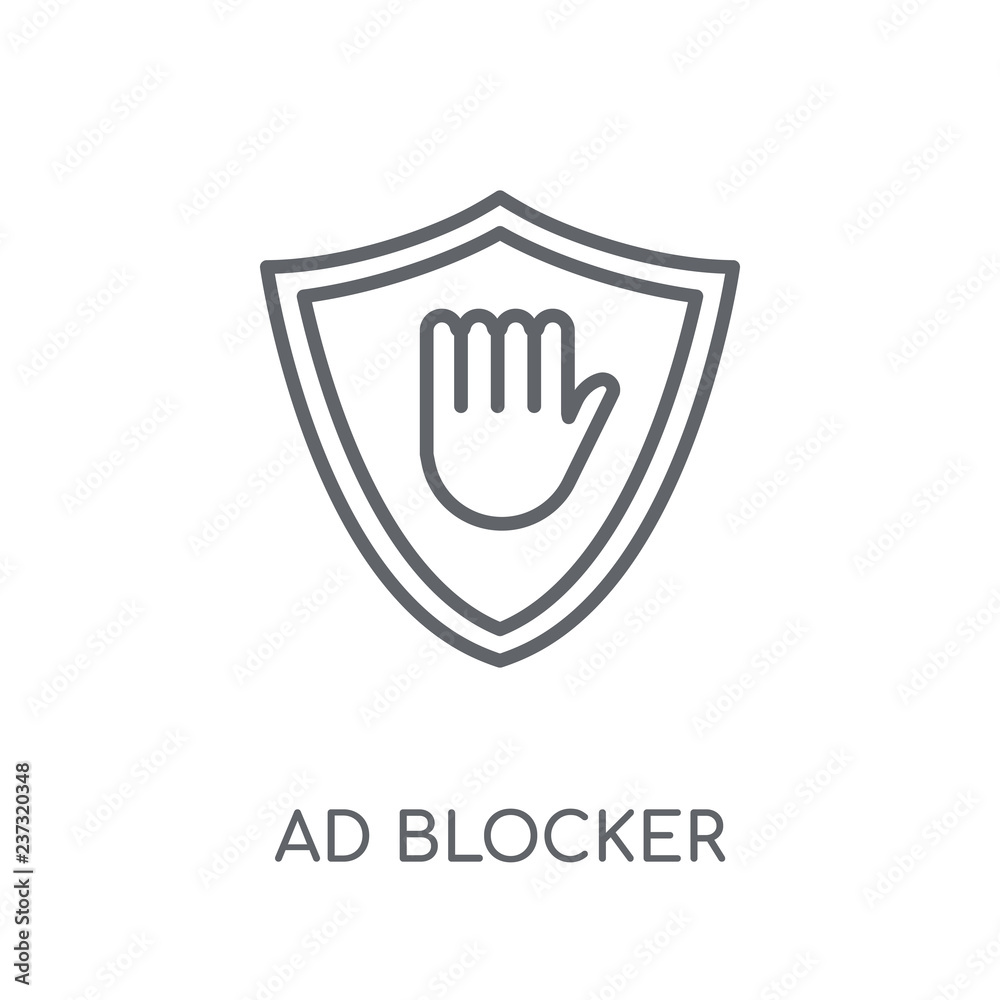 Ad blocker linear icon. Modern outline Ad blocker logo concept on white ...