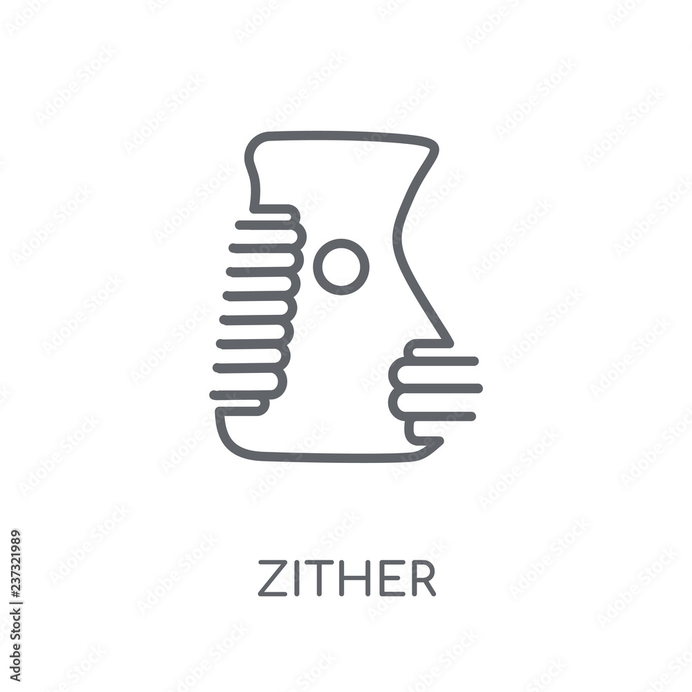 Zither linear icon. Modern outline Zither logo concept on white ...