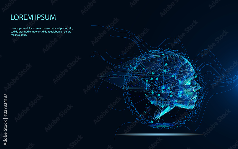 Human Big data visualization. Futuristic Artificial intelligence ...