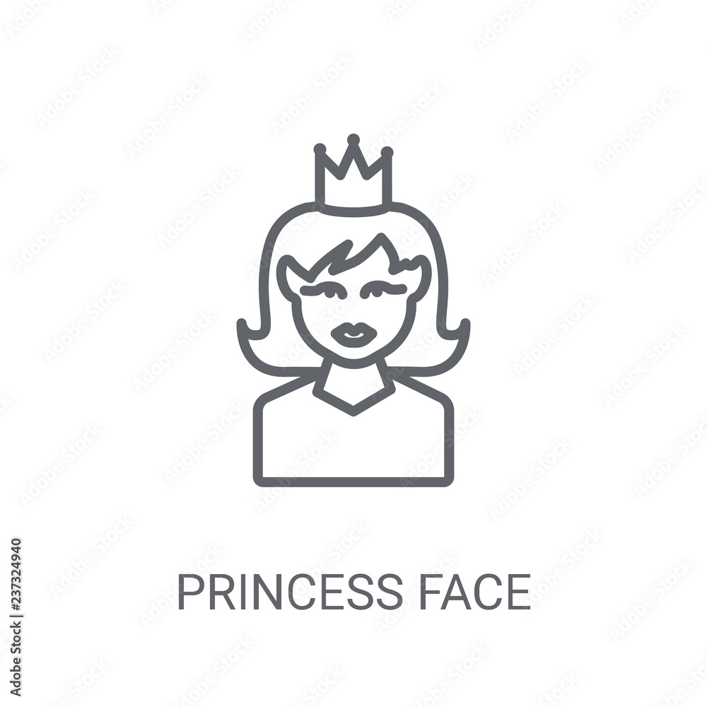 Princess face icon. Trendy Princess face logo concept on white ...