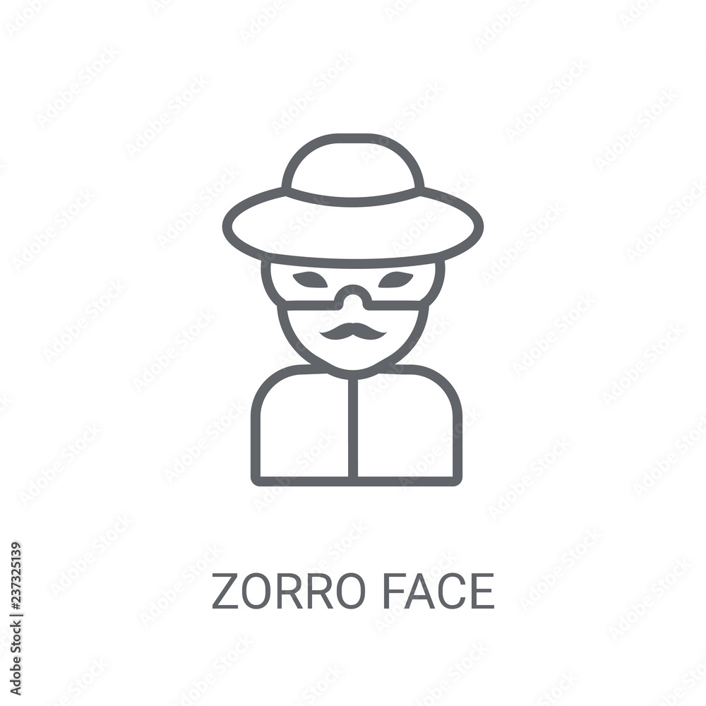Zorro face icon. Trendy Zorro face logo concept on white background ...