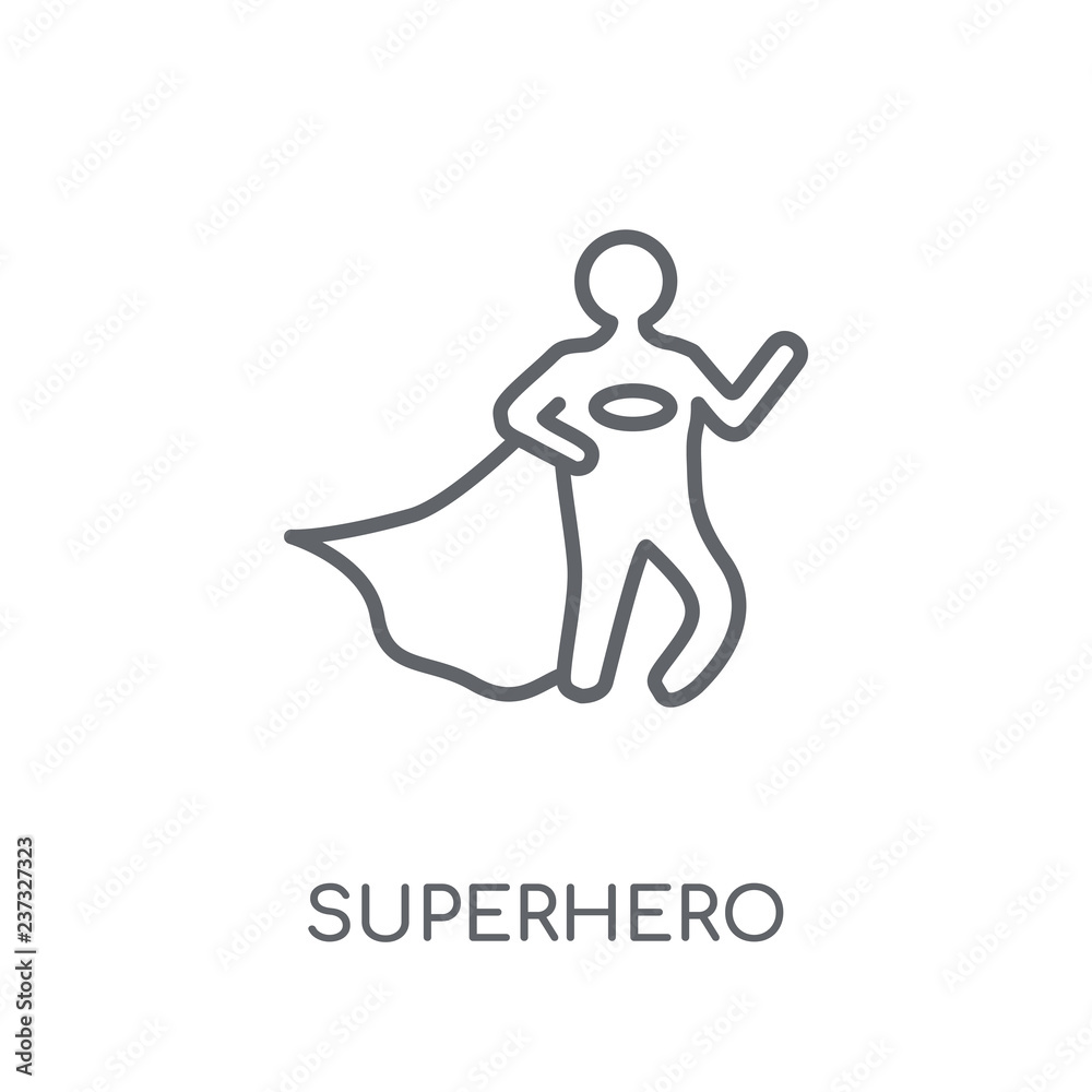 Superhero linear icon. Modern outline Superhero logo concept on white ...