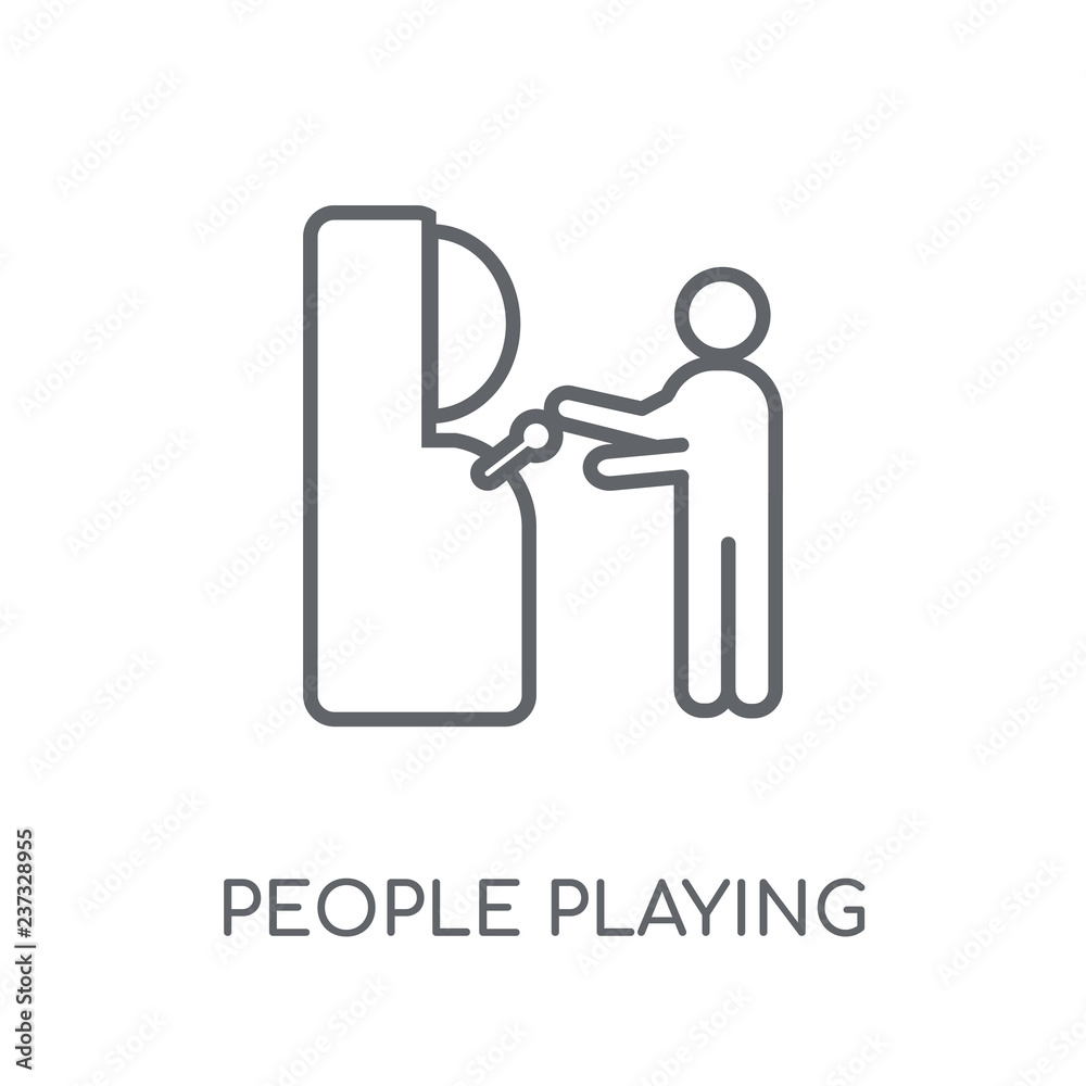 People playing Arcade game icon linear icon. Modern outline People ...
