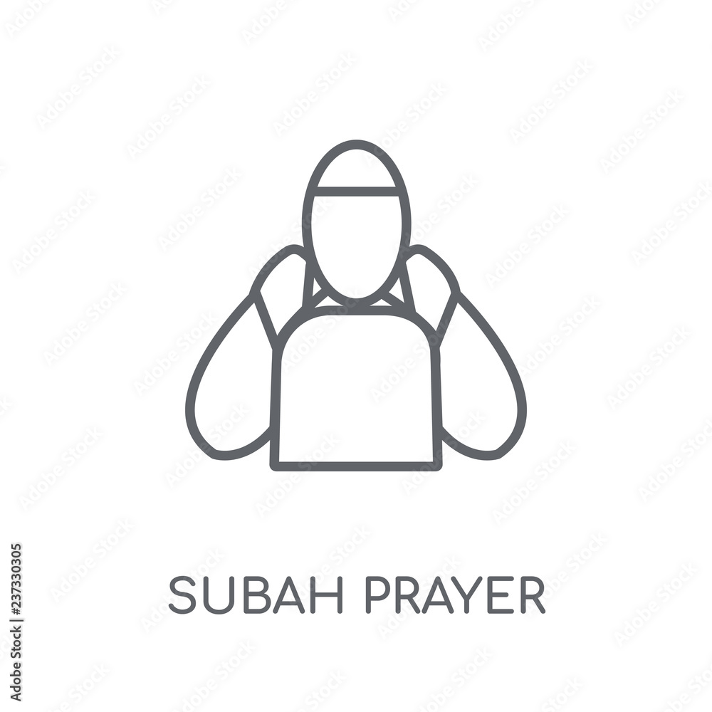 Subah Prayer linear icon. Modern outline Subah Prayer logo concept on ...
