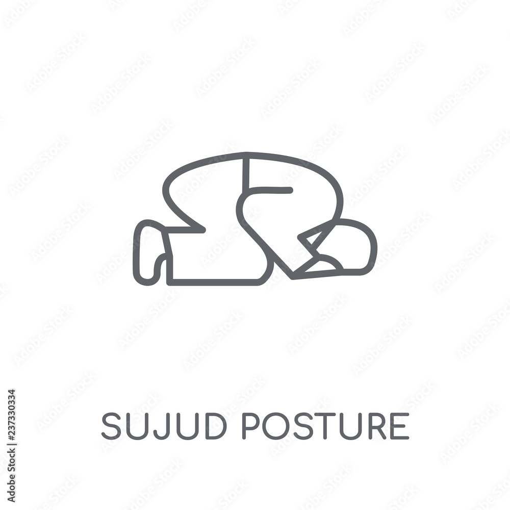 Sujud Posture linear icon. Modern outline Sujud Posture logo concept on ...