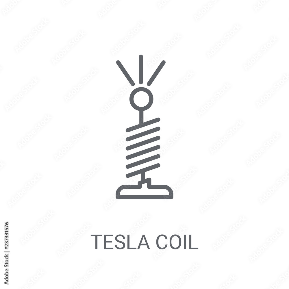 Tesla coil icon. Trendy Tesla coil logo concept on white background ...