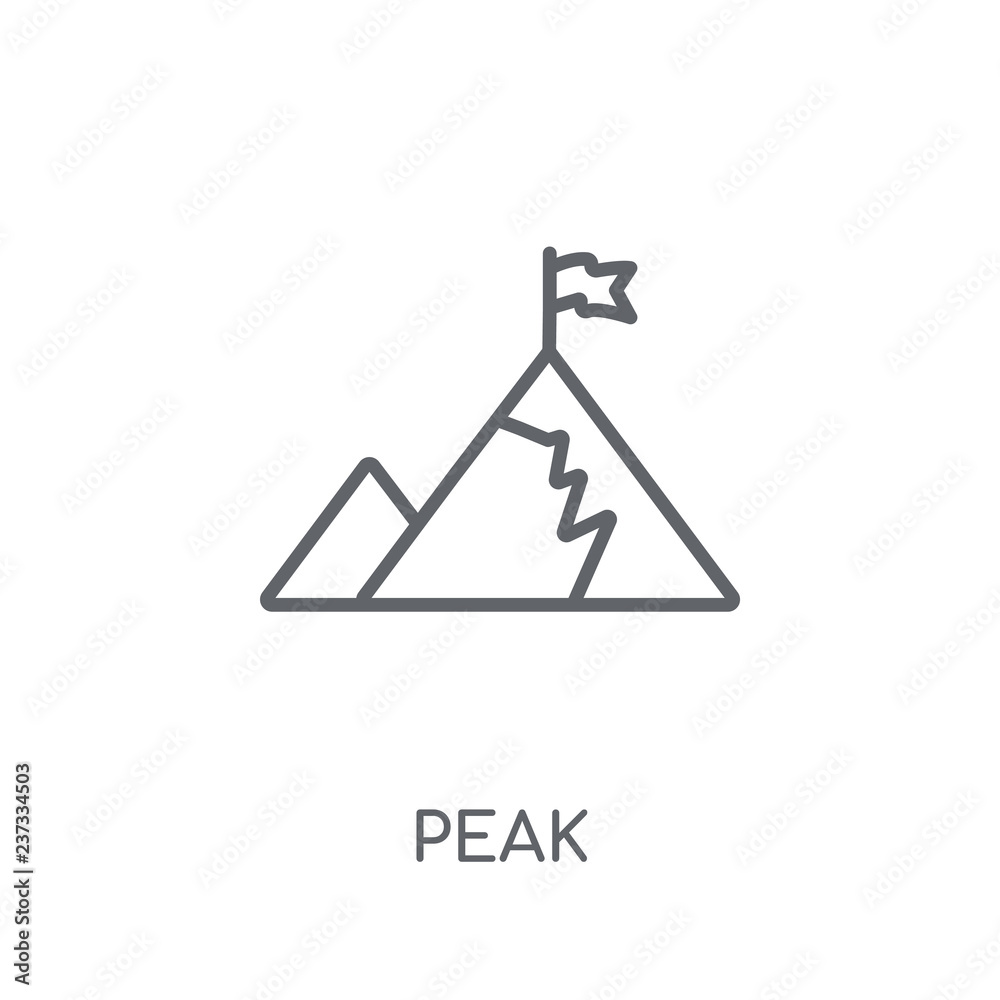 Peak linear icon. Modern outline Peak logo concept on white background ...