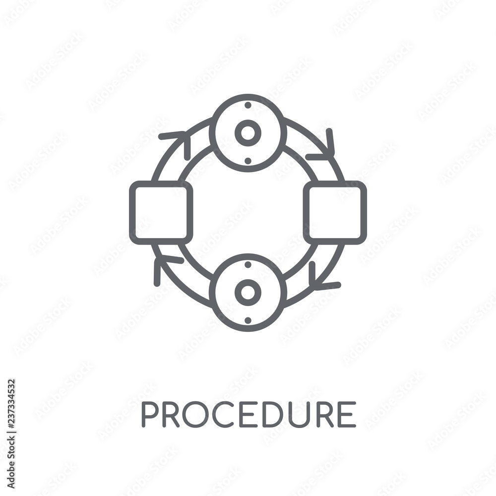 Procedure linear icon. Modern outline Procedure logo concept on white ...