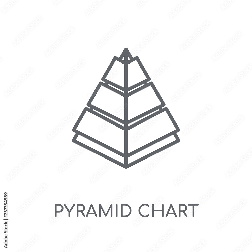 Pyramid chart linear icon. Modern outline Pyramid chart logo concept on ...