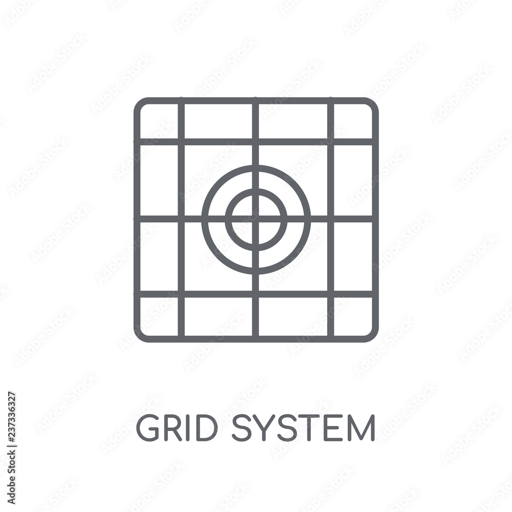 Grid system linear icon. Modern outline Grid system logo concept on ...