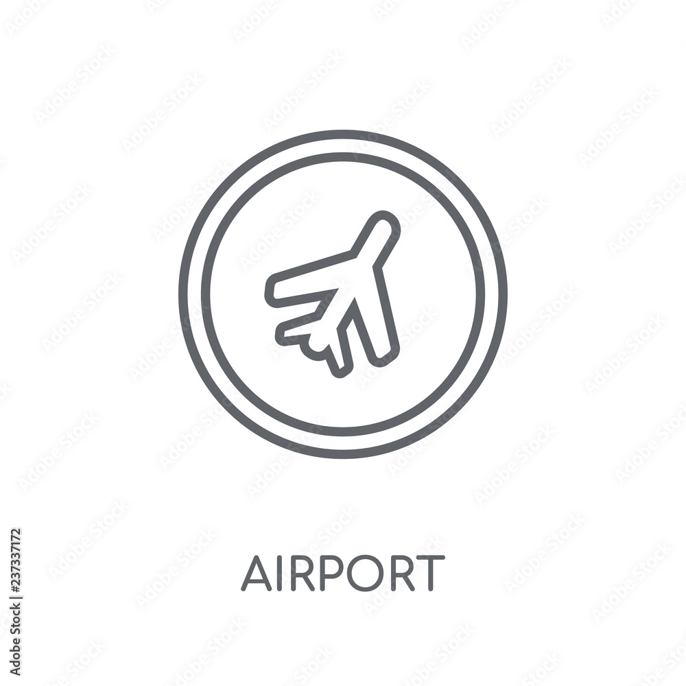 Airport sign linear icon. Modern outline Airport sign logo concept on ...