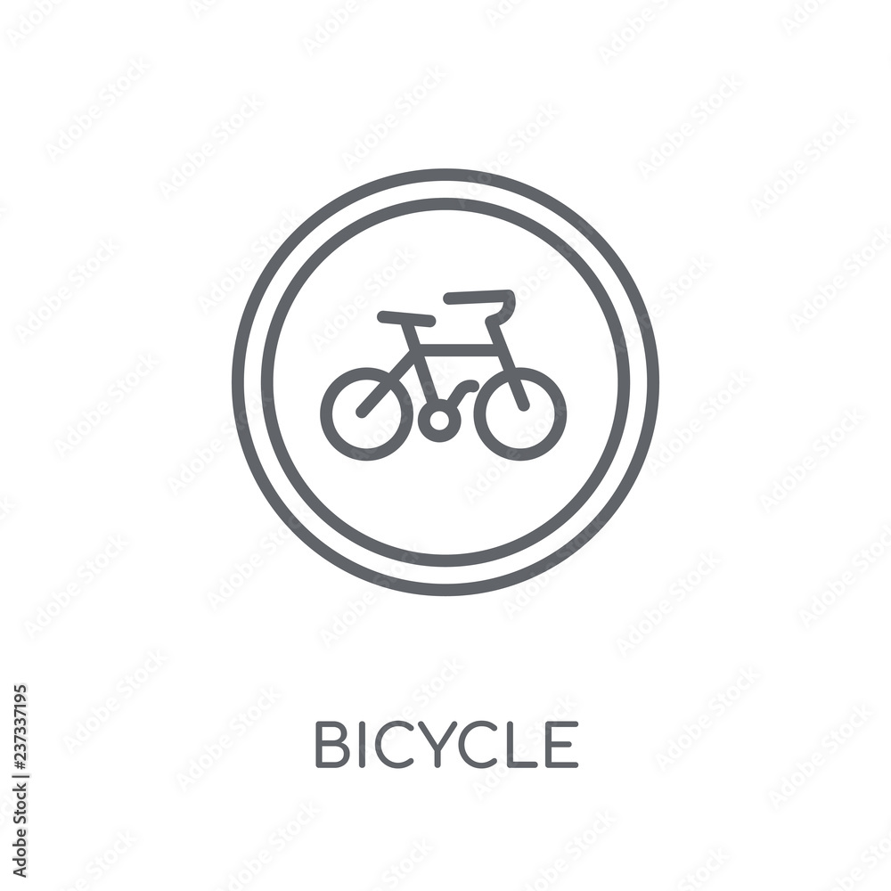 Bicycle sign linear icon. Modern outline Bicycle sign logo concept on ...