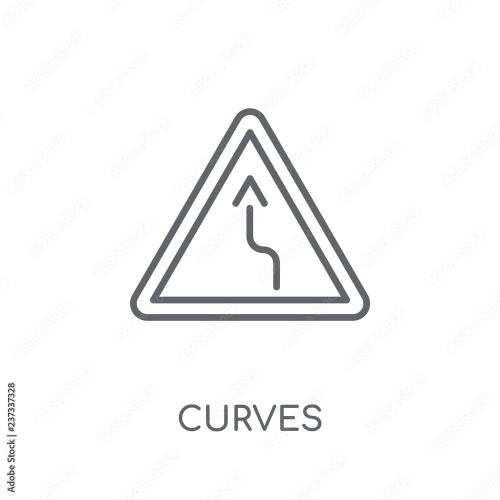 Curves sign linear icon. Modern outline Curves sign logo concept on ...